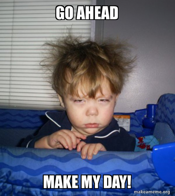 GO AHEAD MAKE MY DAY! - Monday Mornings Meme Generator
