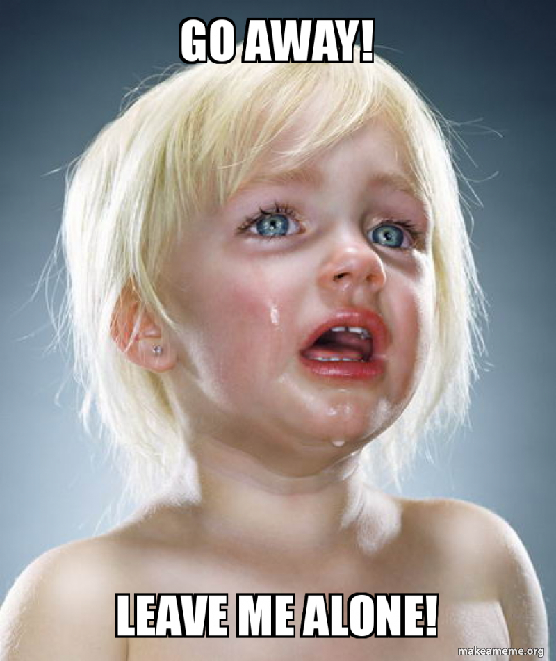 go away! leave me alone! Meme Generator