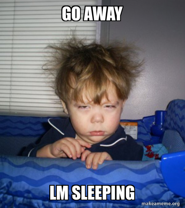 go away lm sleeping - Monday Mornings Meme Generator