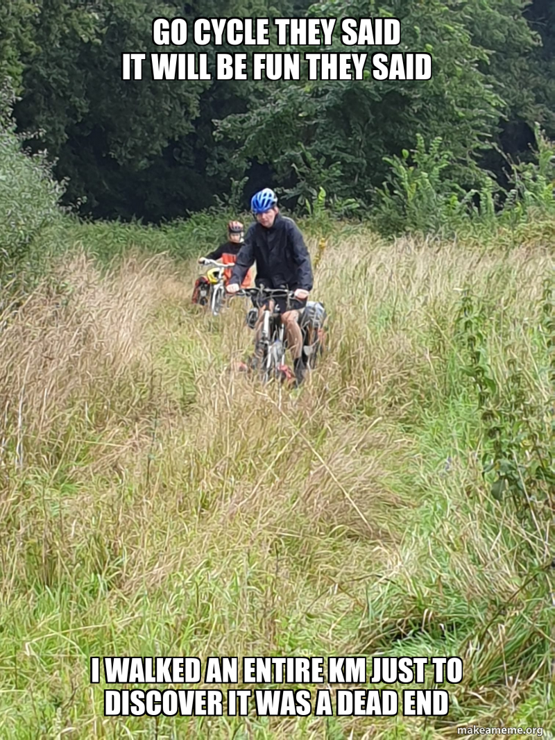 go cycle they said it will be fun they said i walked an entire km just ...