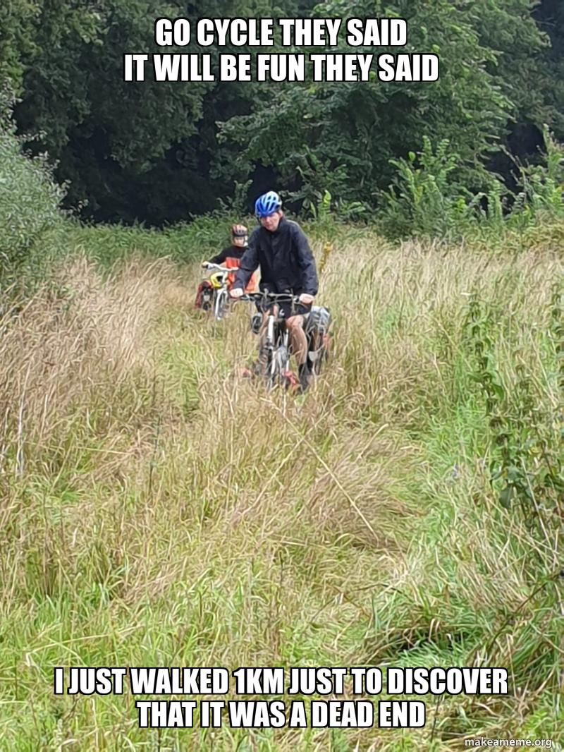 go cycle they said it will be fun they said i just walked 1km just to ...