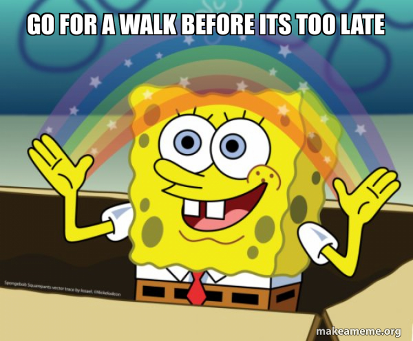 Go for a walk before its too late - Rainbow SpongeBob Meme Generator