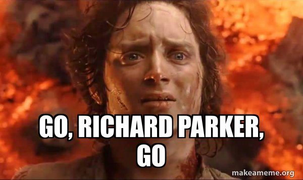 GO, RICHARD PARKER, GO - Frodo it's over it's done Meme Generator