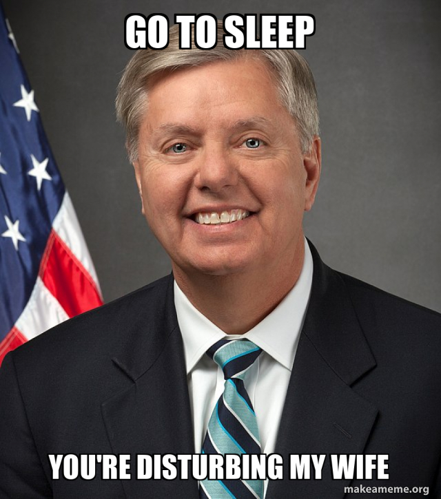 Go to sleep YOU'RE DISTURBING my wife Meme Generator