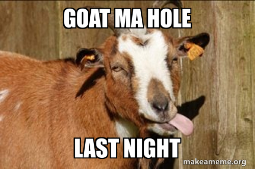 GOAT MA HOLE Last night Meme Generator