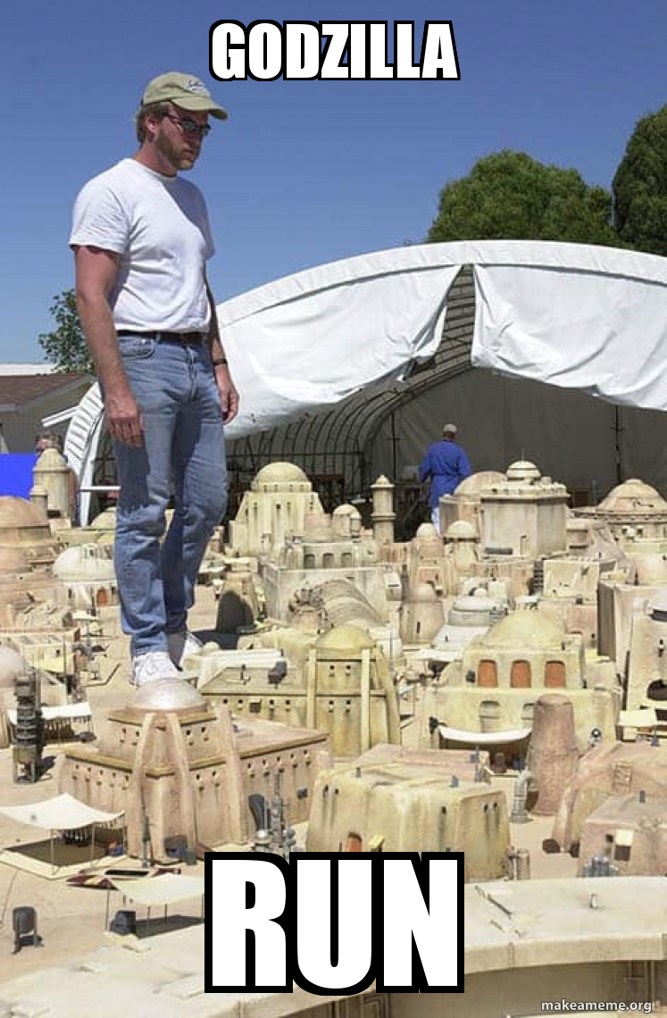 godzilla run Meme Generator