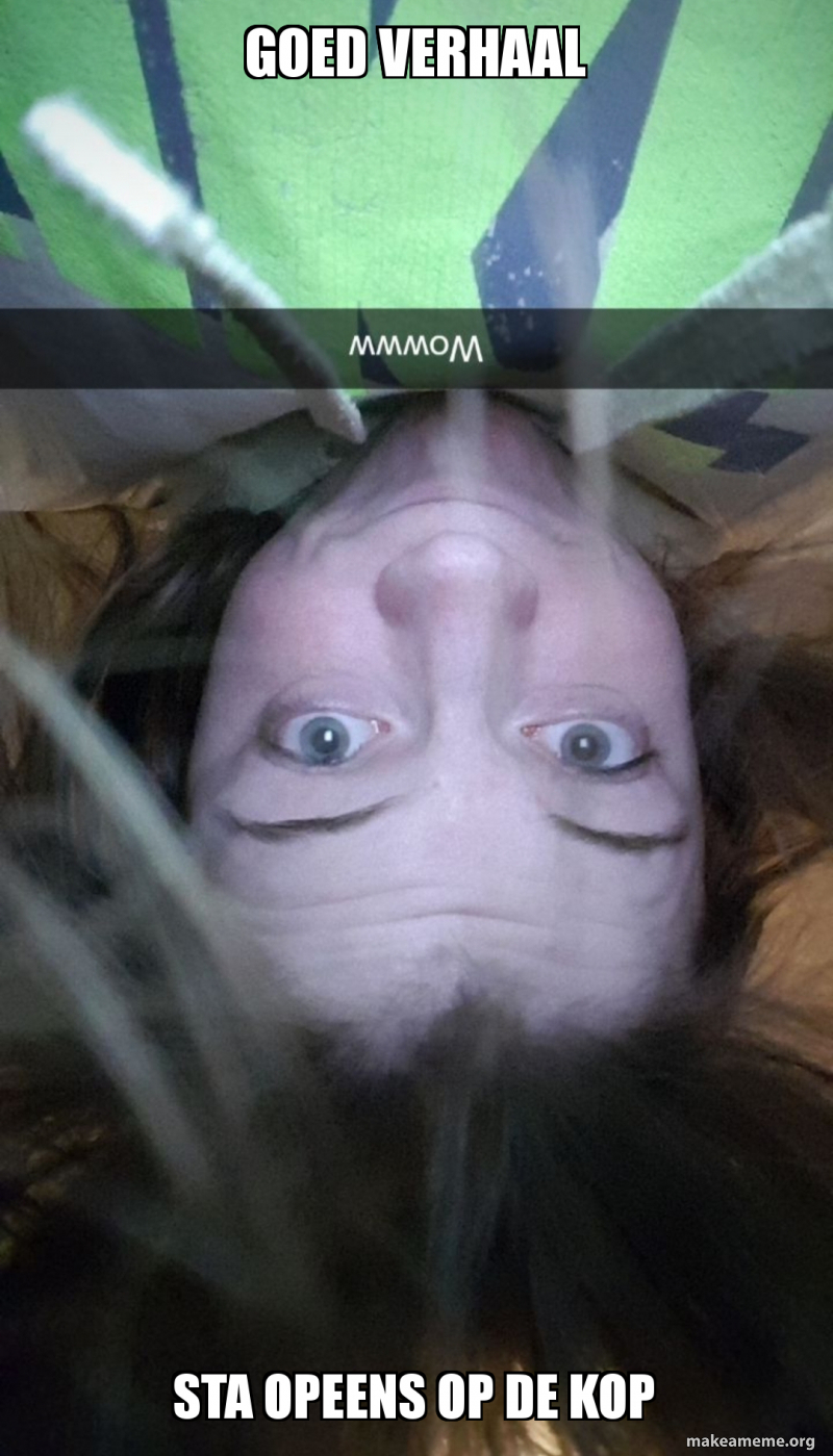 Goed verhaal Sta opeens op de kop Meme Generator