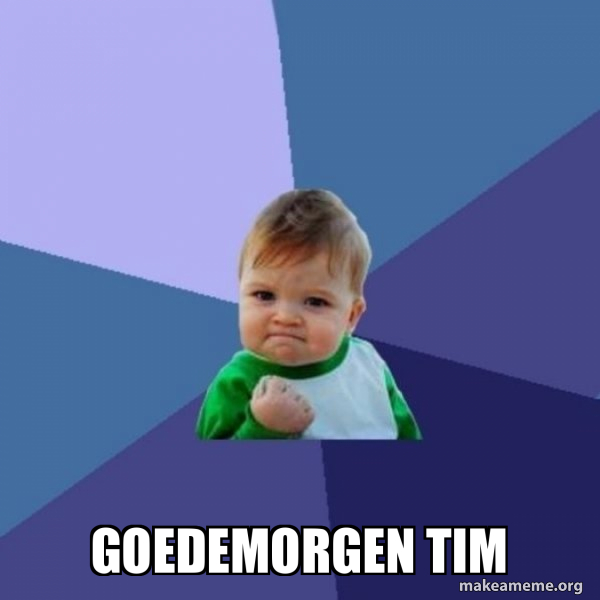 Goedemorgen Tim - Success Kid Meme Generator