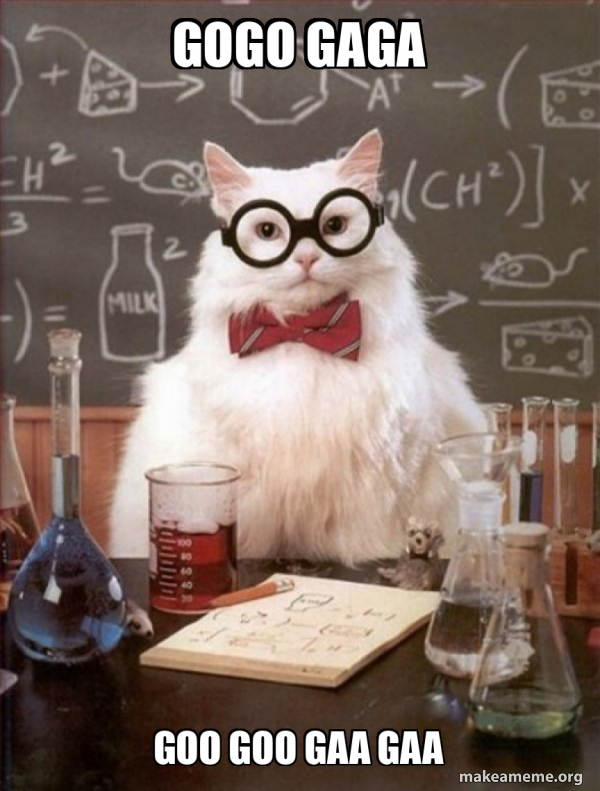 Gogo gaga Goo goo gaa gaa - Chemistry Cat Meme Generator