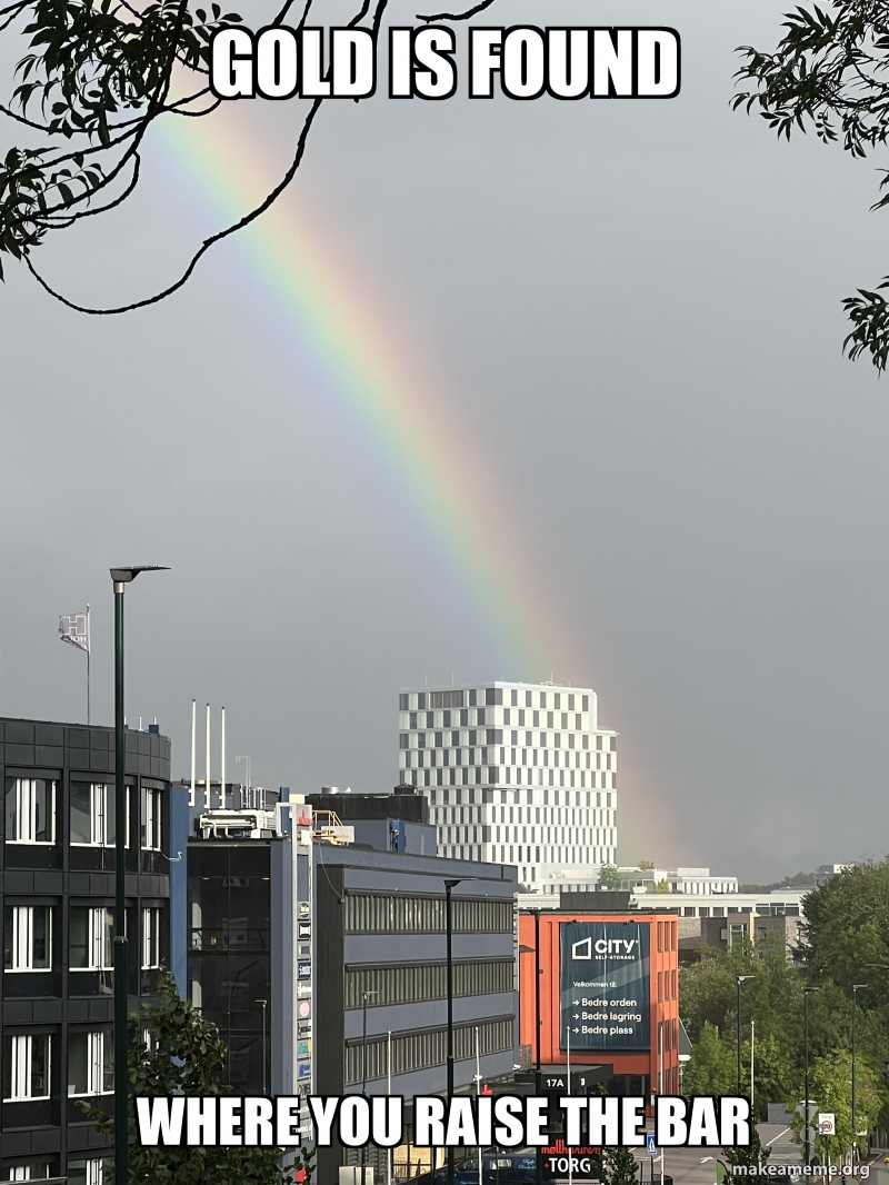 Gold is found Where you raise the bar Meme Generator