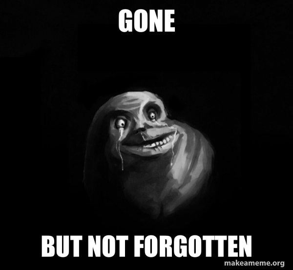 gone but not forgotten - Forever Alone Meme Generator
