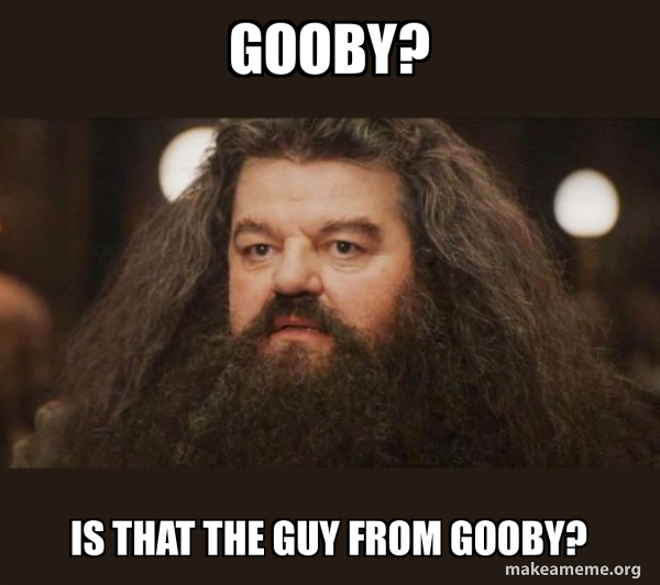 gooby? is that the guy from gooby? - Hagrid - I should not have said ...