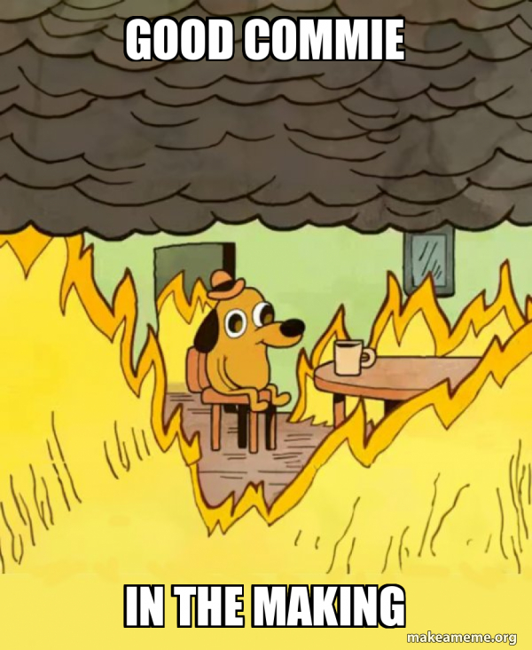 good commie in the making - This Is Fine Meme Generator