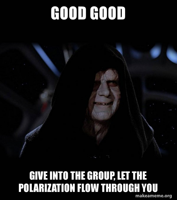 Good Good Give into the group, Let the polarization flow through you ...