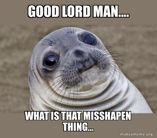 Good lord man.... what is that misshapen thing... - Squeamish Seal Meme ...