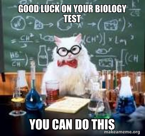 Good luck on your biology test you can do this Meme Generator