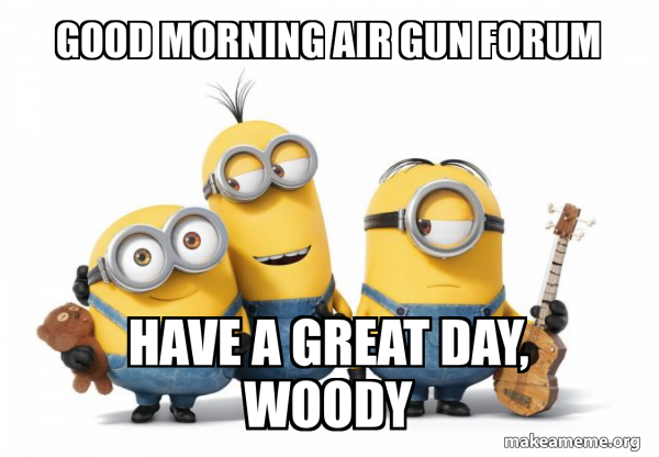 Good Morning Air Gun Forum Have a great day, Woody - Minions Meme Generator