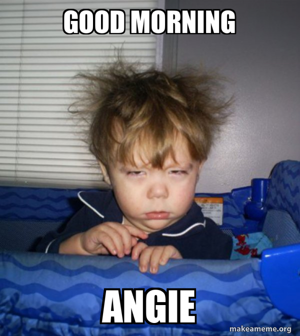 Good morning Angie - Monday Mornings Meme Generator