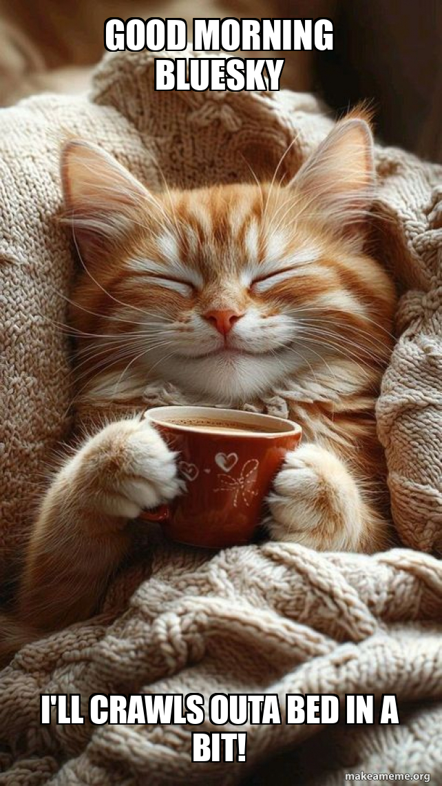 Good Morning Bluesky I'll crawls outa bed in a bit! Meme Generator