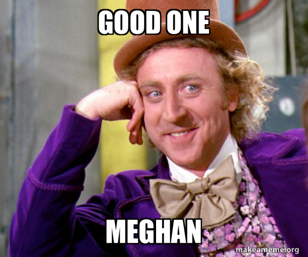 Good one meghan - Willy Wonka Sarcasm Meme Meme Generator