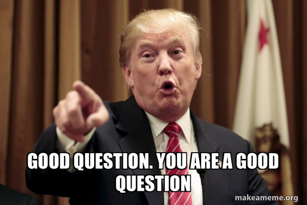 Good Question. You are a good question - Donald Trump Says Meme Generator
