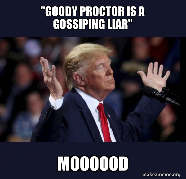 "Goody Proctor is a gossiping liar" Moooood - Trump Impeached Meme ...