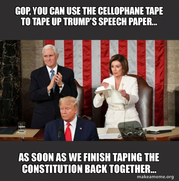 GOP, you can use the cellophane tape to tape up trump's speech paper ...