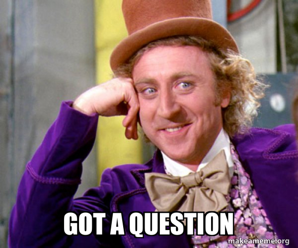GOT A QUESTION - Willy Wonka Sarcasm Meme Meme Generator