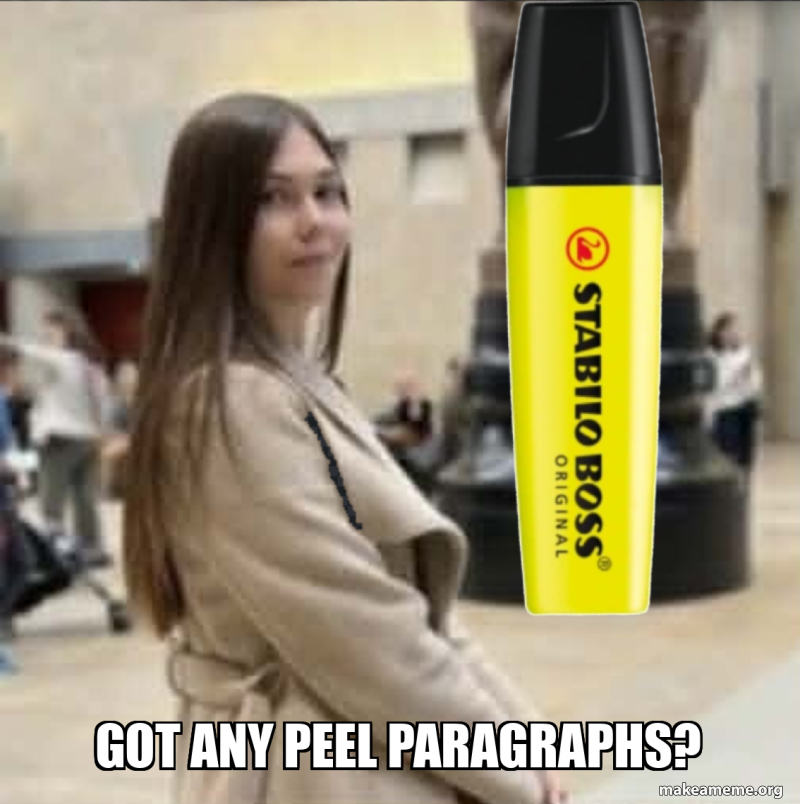 got any peel paragraphs? Meme Generator