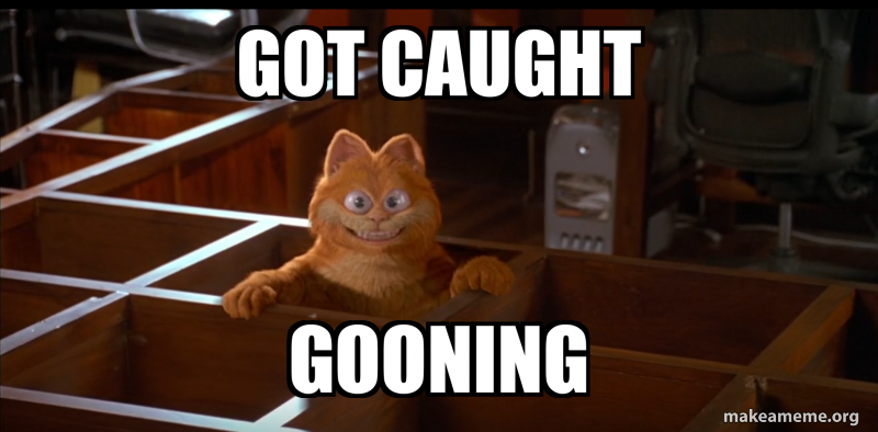 got caught gooning Meme Generator