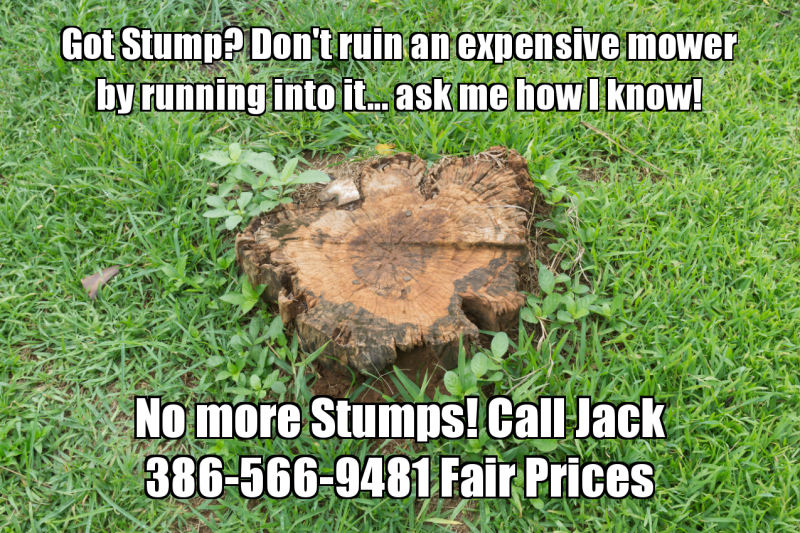 Got Stump? Don't ruin an expensive mower by running into it... ask me ...