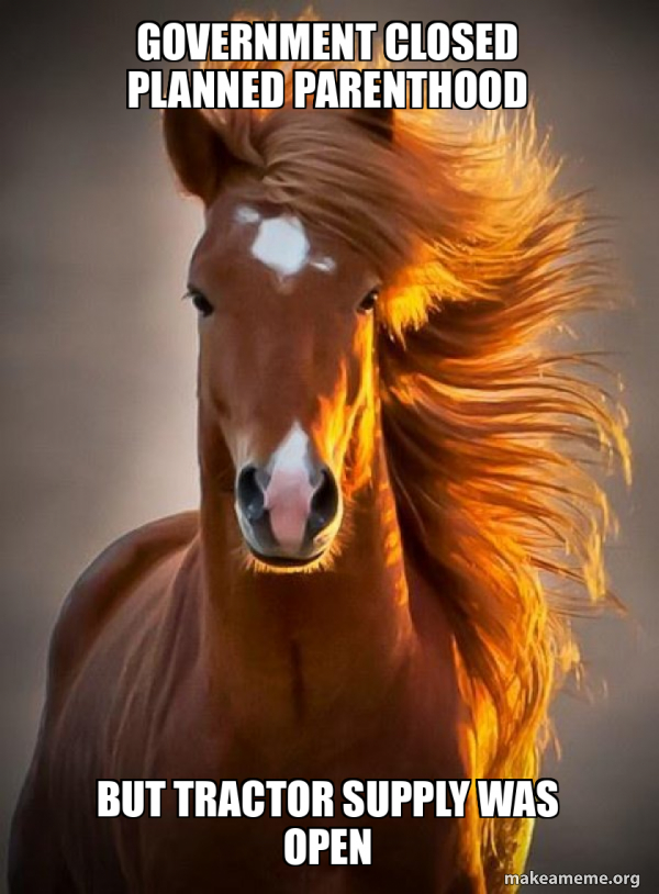 Government closed planned parenthood But tractor supplY was open ...