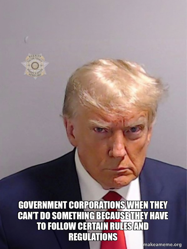 Government corporations when they can’t do something because they have ...