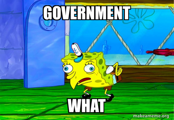 Government WHAT - Mocking SpongeBob Meme Generator