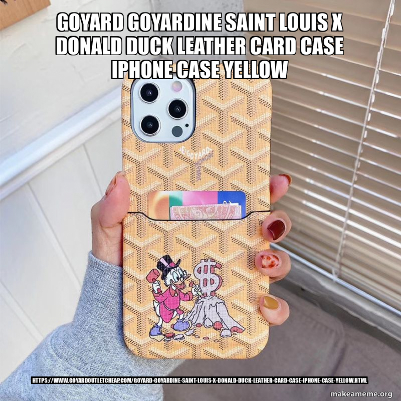Goyard Goyardine Saint Louis X Donald Duck Leather Card Case iPhone ...