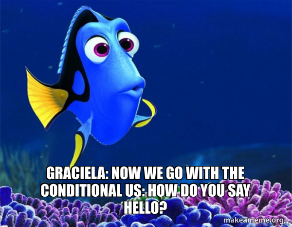 Graciela: now we go with the conditional Us: how do you say hello ...