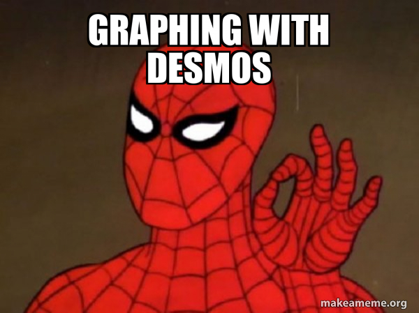 Graphing with desmos - Spiderman - Care factor Zero Meme Generator