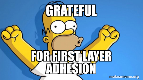 Grateful For first layer adhesion - Happy Homer Meme Generator