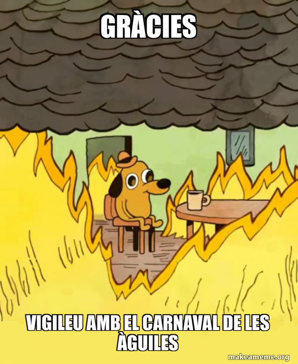 GRÀCIES vigileu amb el Carnaval de les àguiles - This Is Fine Meme ...