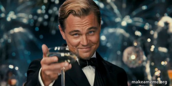 - Great Gatsby Reaction - Leonardo DiCaprio Toast Meme Generator