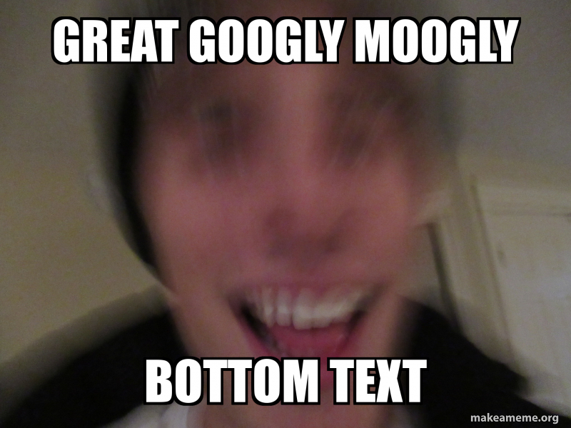Great googly moogly Bottom text Meme Generator