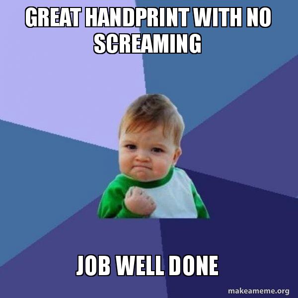 great handprint with no screaming job well done - Success Kid Meme ...