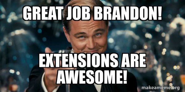Great job Brandon! Extensions are awesome! - Great Gatsby Reaction ...