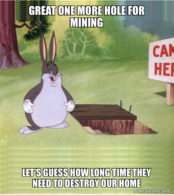 great one more hole for mining let's guess how long time they need to ...