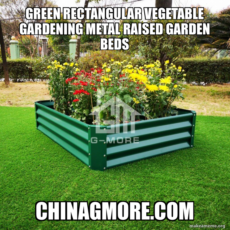 Green Rectangular Vegetable Gardening Metal Raised garden beds ...