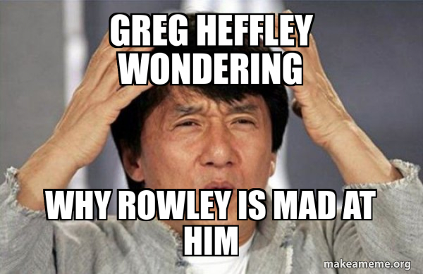 Greg heffley wondering Why rowley is mad at him - Jackie Chan Why? Meme ...