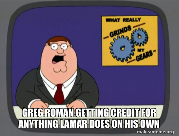 Greg Roman getting credit for anything lamar does on his own - What ...