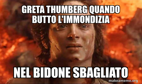 Greta Thumberg quando butto l'immondizia nel bidone sbagliato - Frodo ...
