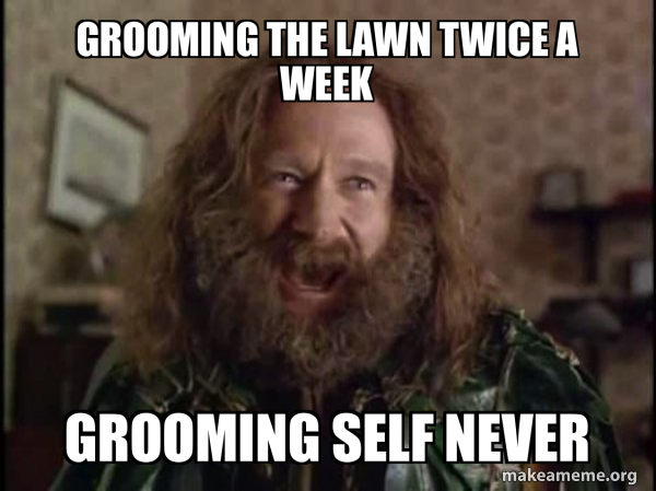 grooming the lawn twice a week grooming self never - Robin Williams ...