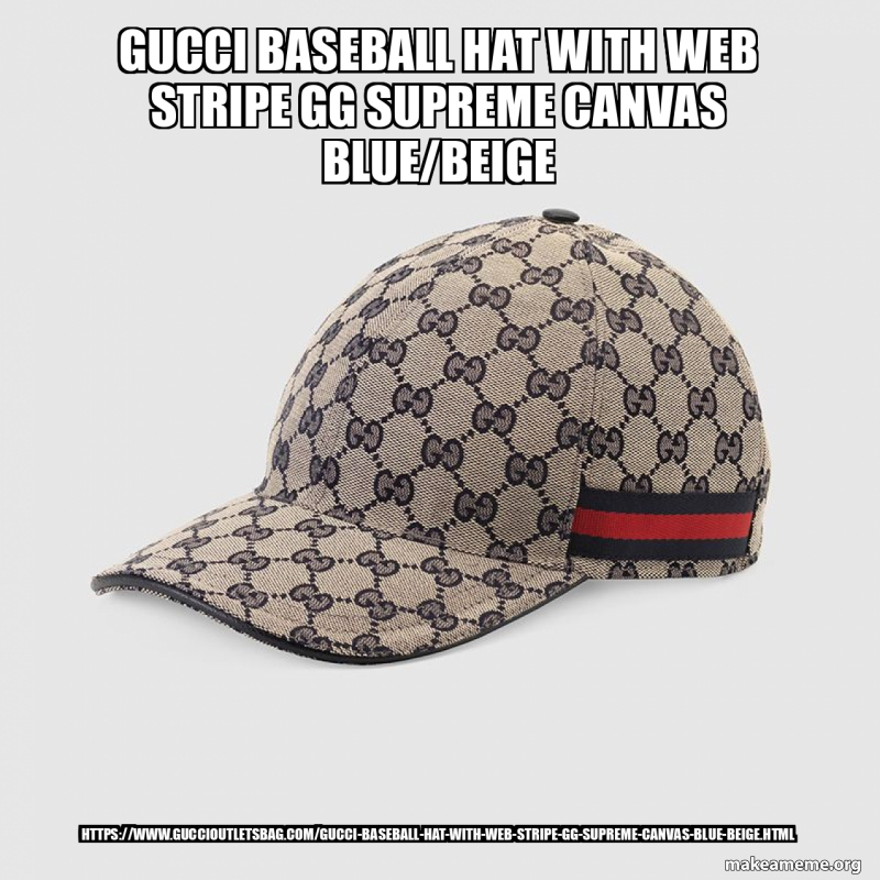 Gucci Baseball Hat with Web Stripe GG Supreme Canvas Blue/Beige https ...